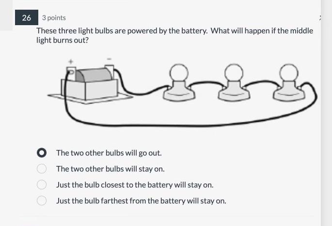 Solved 3 points These three light bulbs are powered by the | Chegg.com