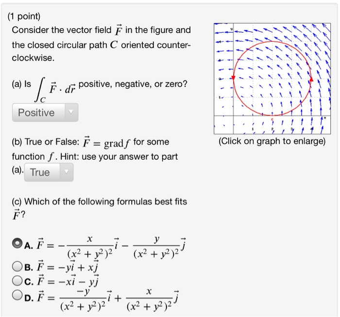 Solved (1 point) Consider the vector field F in the figure | Chegg.com