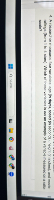 Solved A researcher measures four variables: age (in days), | Chegg.com