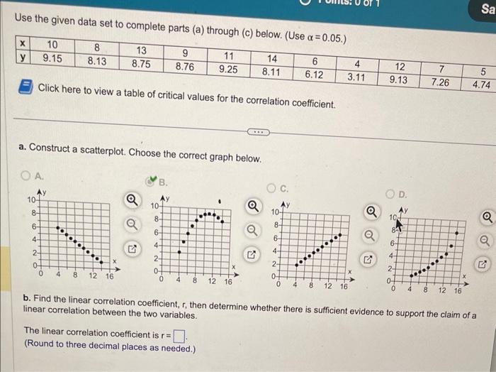 Solved Use the given data set to complete parts (a) through | Chegg.com