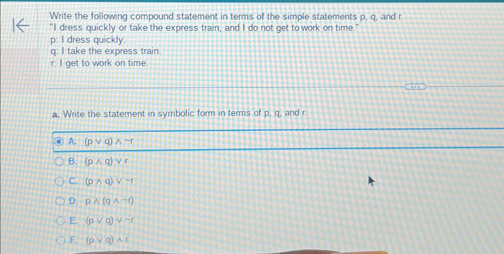 Solved Write the following compound statement in terms of | Chegg.com