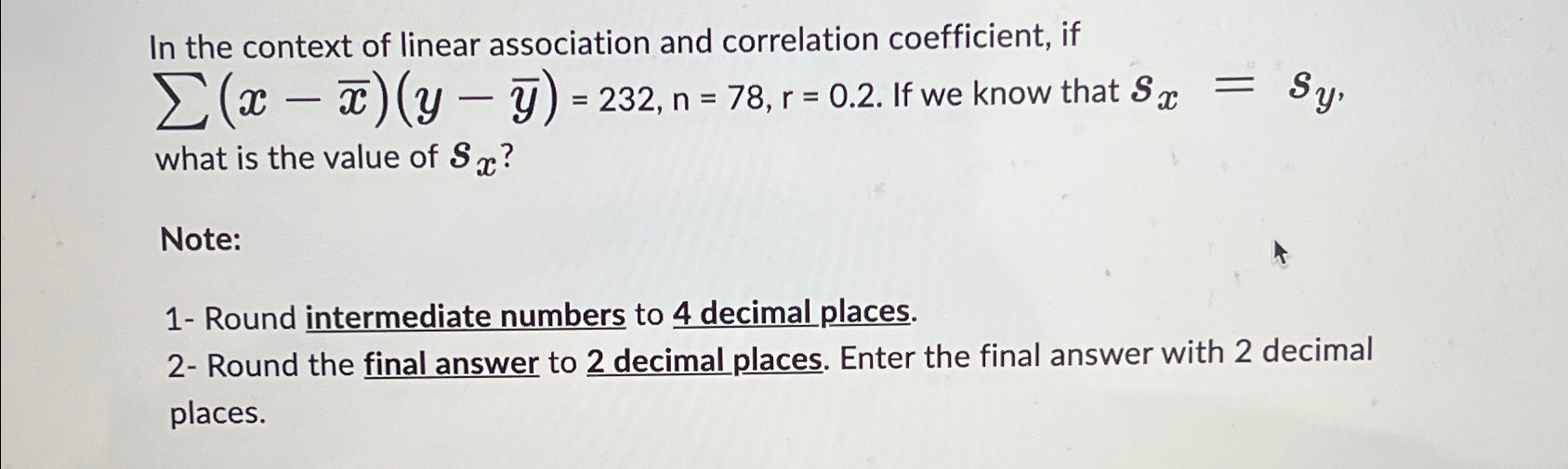 Solved In the context of linear association and correlation | Chegg.com