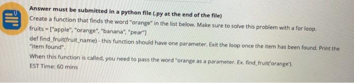 Solved Answer Must Be Submitted In A Python File Py At The