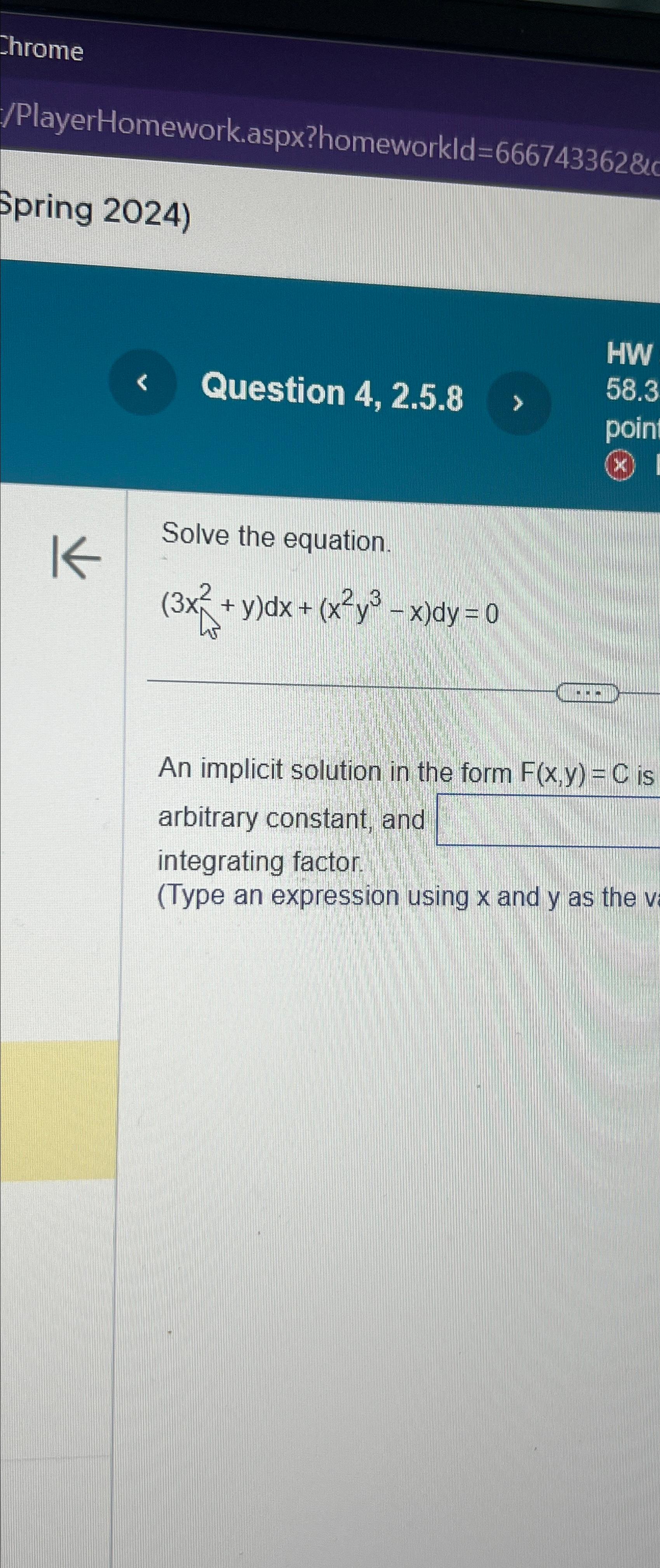 Solved Chrome\\n/PlayerHomework.aspx?homeworkld= 6667433628 | Chegg.com