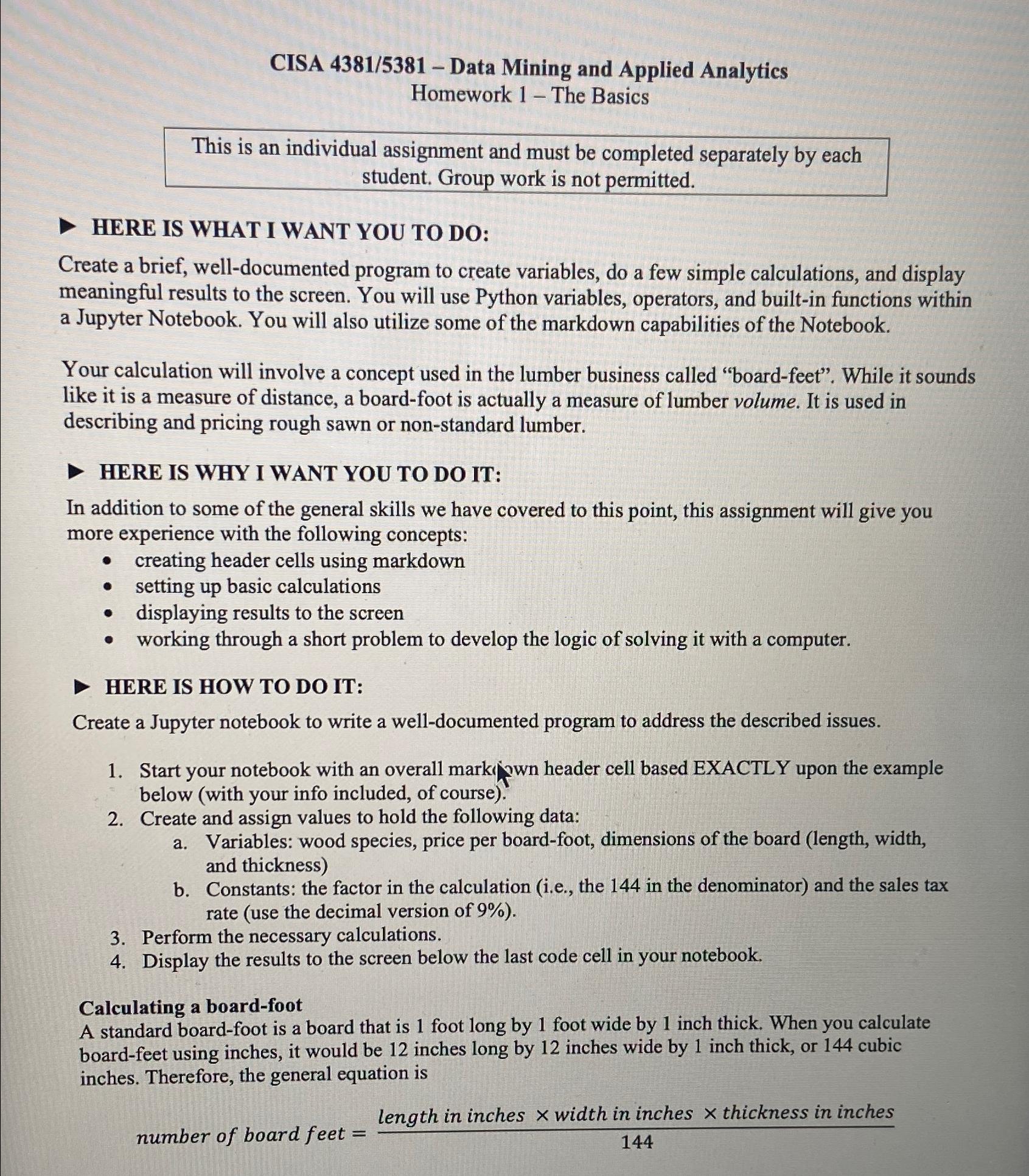 Solved CISA 4381/5381 - ﻿Data Mining and Applied | Chegg.com