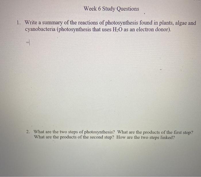 Solved Week 6 Study Questions 1. Write a summary of the | Chegg.com