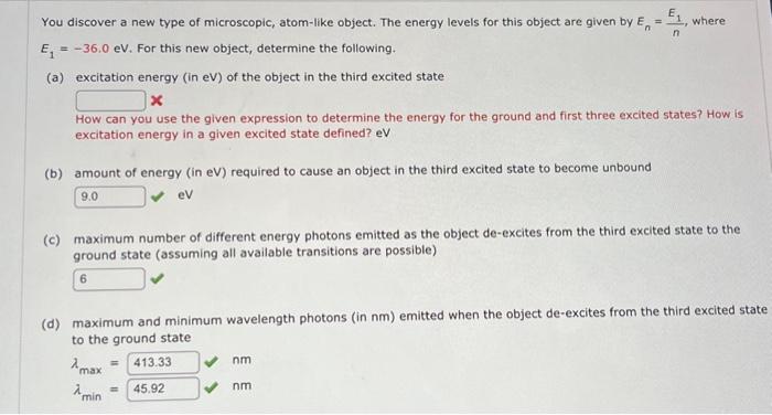 Solved You discover a new type of microscopic, atom-like | Chegg.com