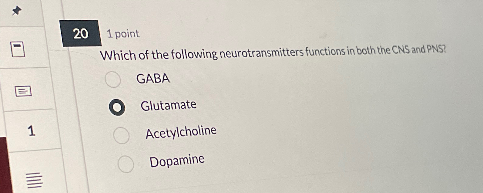 Solved 201 ﻿pointWhich of the following neurotransmitters | Chegg.com