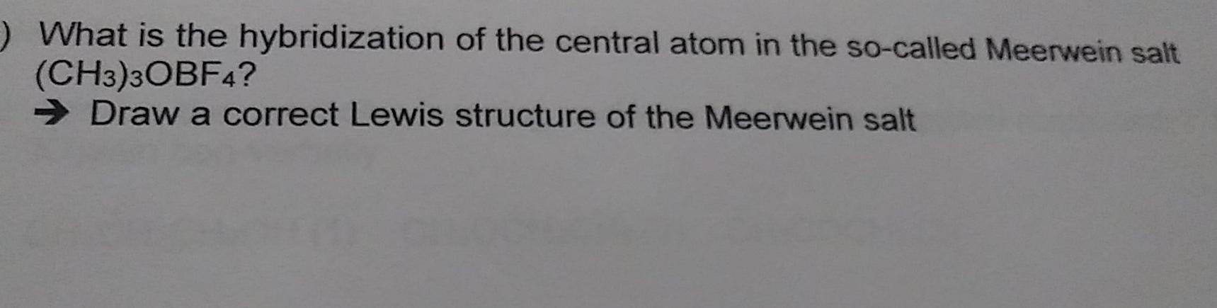 Solved What is the hybridization of the central atom in the | Chegg.com