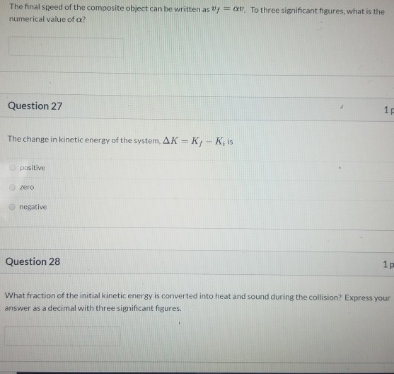 Solved Two equal mass objects (each of mass m) are moving | Chegg.com