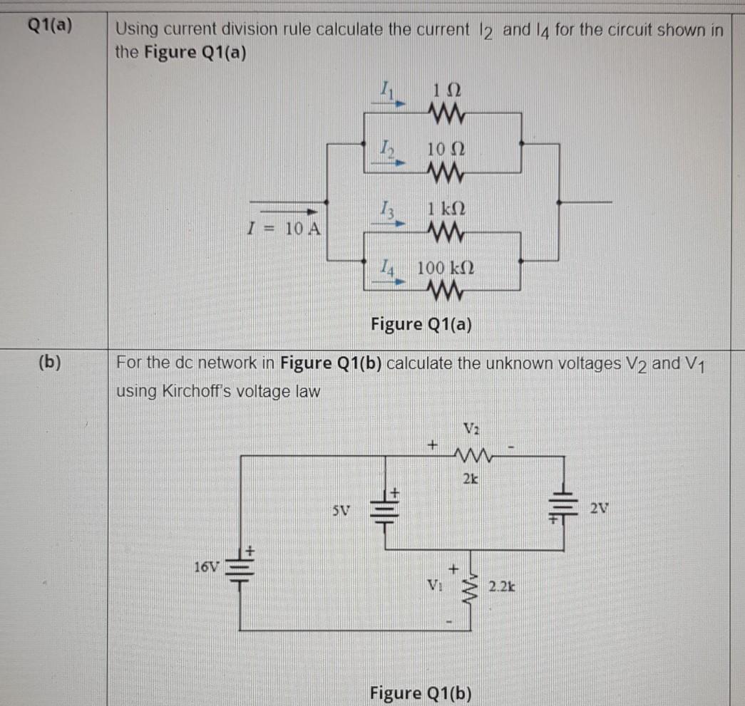 Solved Q1(a) Using current division rule calculate the | Chegg.com