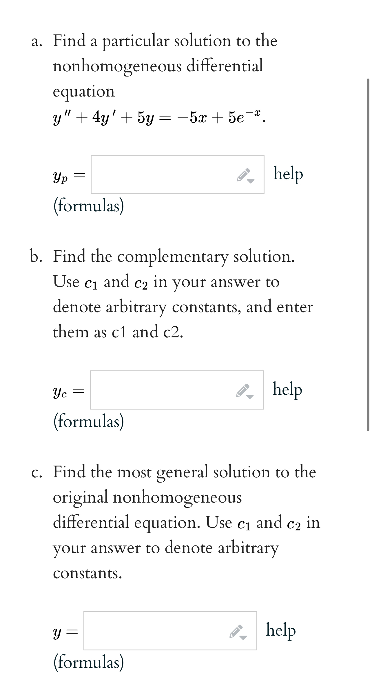 Solved a. ﻿Find a particular solution to the nonhomogeneous | Chegg.com