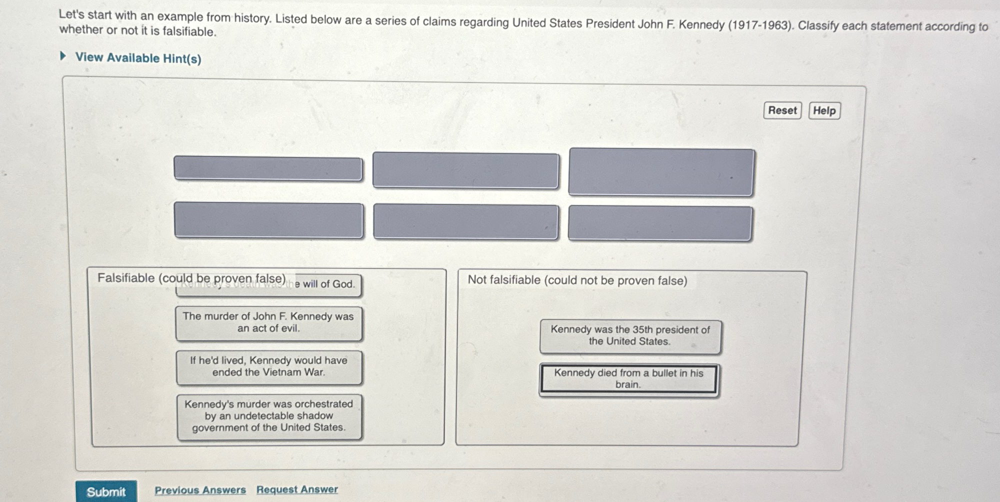 Solved Let's start with an example from history. Listed | Chegg.com