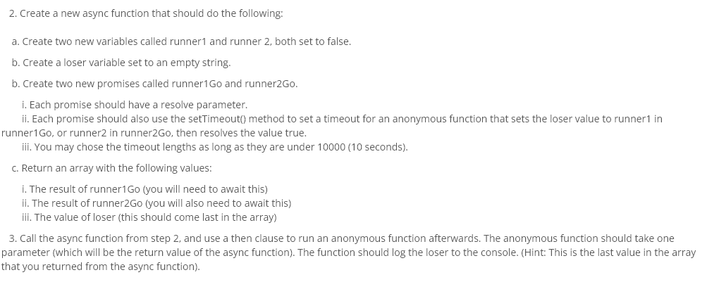 Solved Create a new async function that should do the | Chegg.com