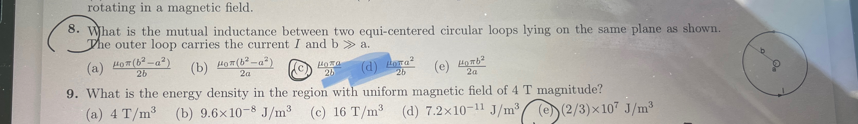 Solved rotating in a magnetic field.8. ﻿What is the mutual | Chegg.com