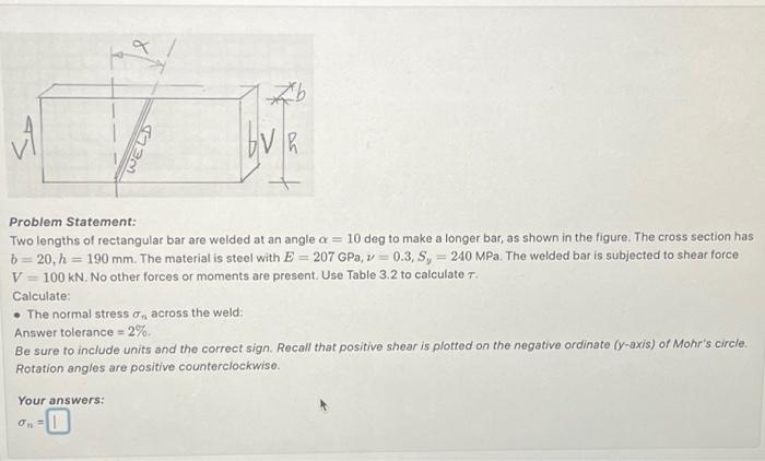 Solved Problem Statement: Two lengths of rectangular bar are | Chegg.com