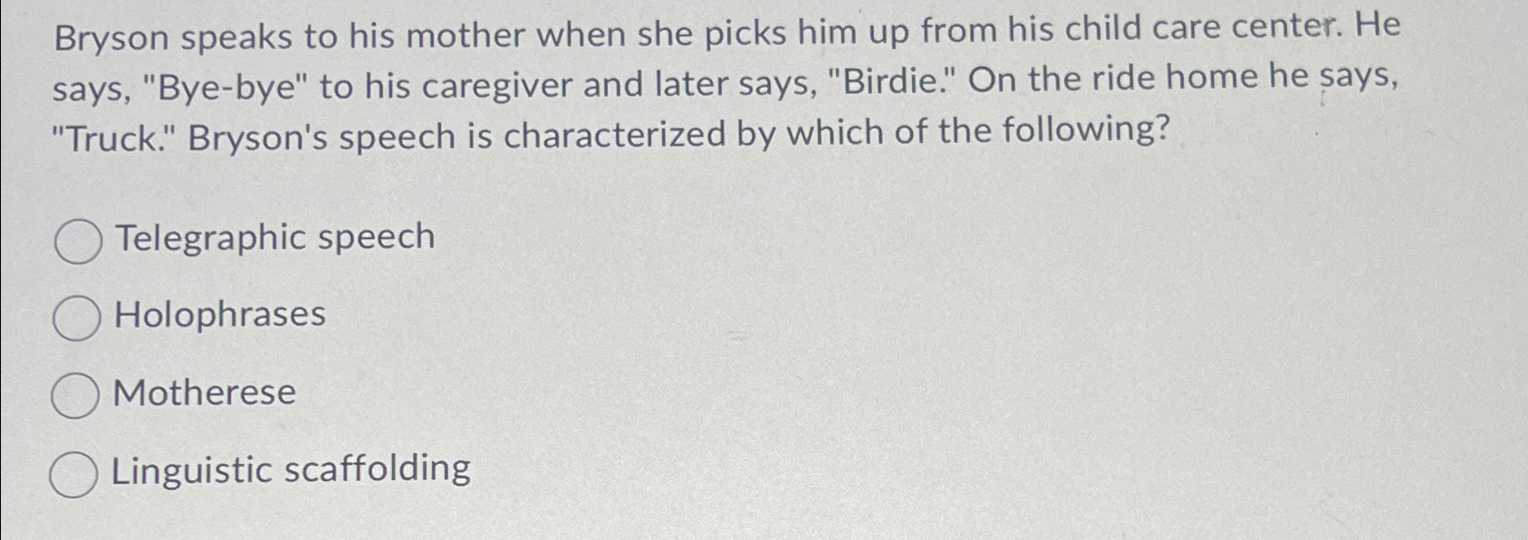 Solved Bryson speaks to his mother when she picks him up | Chegg.com