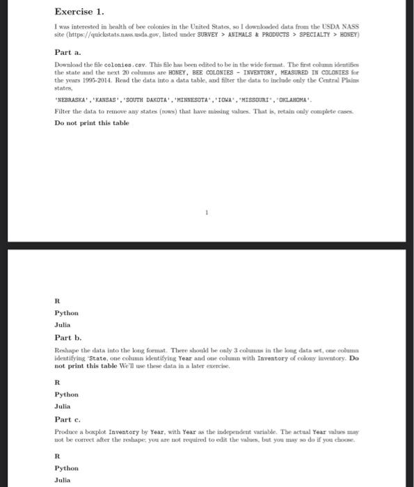 Solved Part a. Download the file colonies, cav. This flle | Chegg.com
