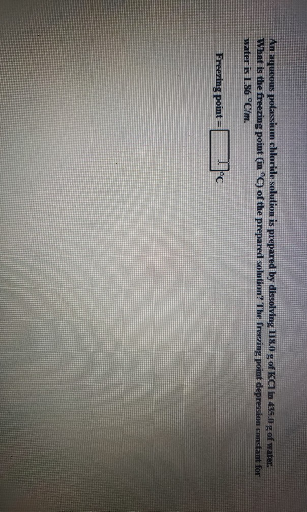 Solved An aqueous potassium chloride solution is prepared by | Chegg.com