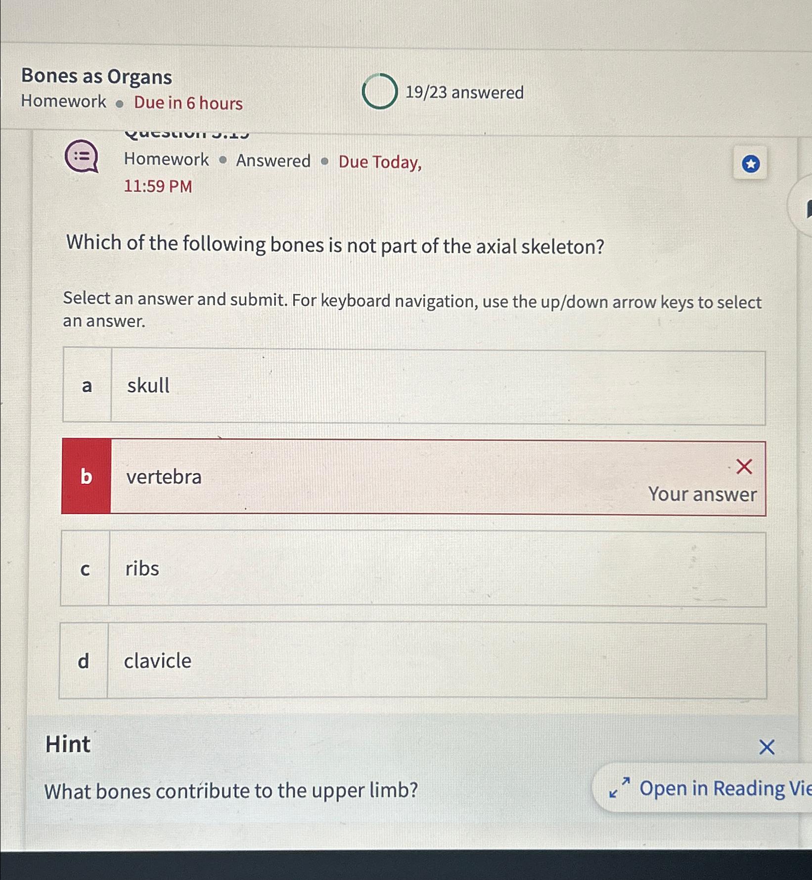 Solved Bones as OrgansHomework * ﻿Due in 6 ﻿hours1923 | Chegg.com