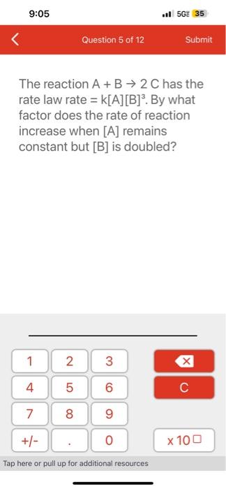 Solved The reaction A+B→2C has the rate law rate =k[A][B]3. | Chegg.com