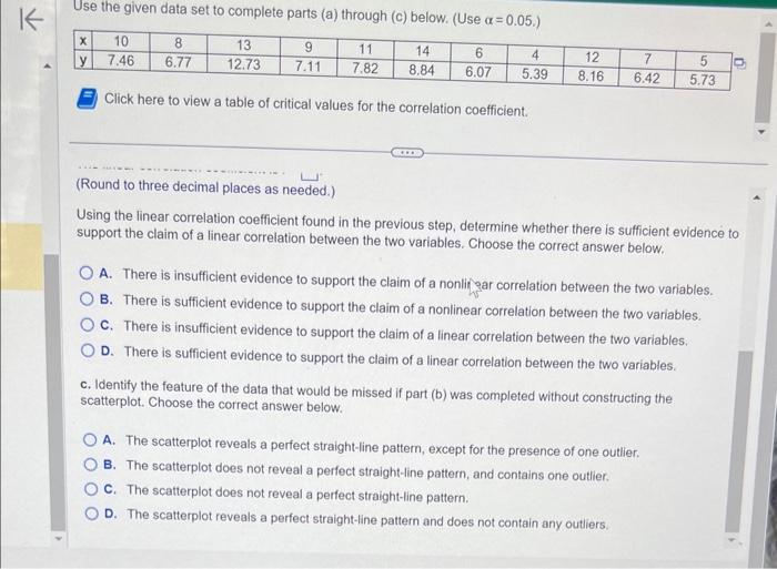 Solved Use the given data set to complete parts (a) through | Chegg.com