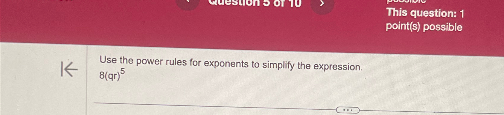 Solved Use the power rules for exponents to simplify the | Chegg.com