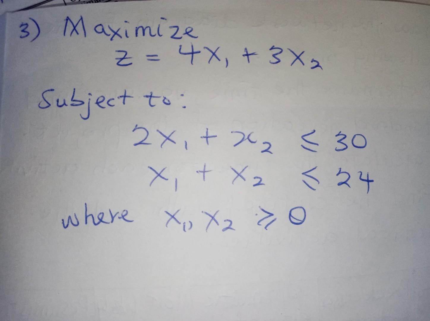 Solved z=5x1−3x2 Subject to: | Chegg.com