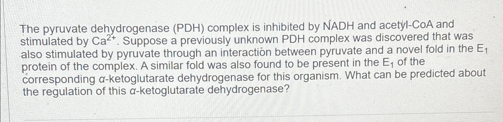 Solved The pyruvate dehydrogenase (PDH) ﻿complex is | Chegg.com