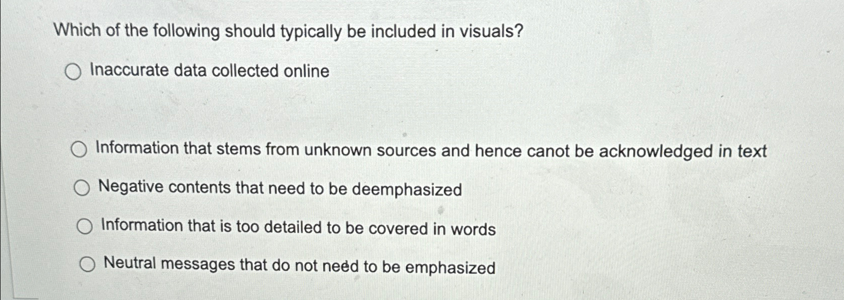 Solved Which of the following should typically be included | Chegg.com