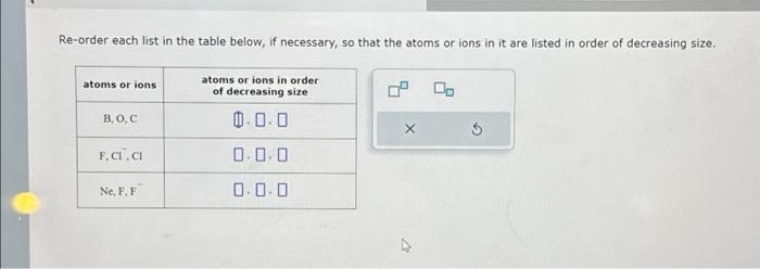 Solved Re-order each list in the table below, if necessary, | Chegg.com