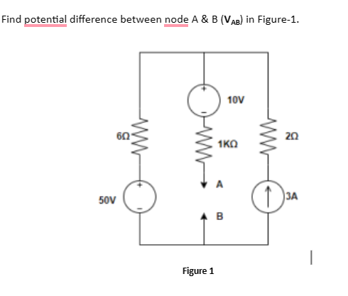 Solved Find potential difference between node A&B(VAB) ﻿in | Chegg.com