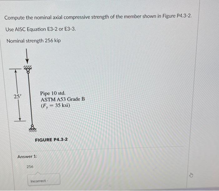 Solved Compute the nominal axial compressive strength of the | Chegg.com