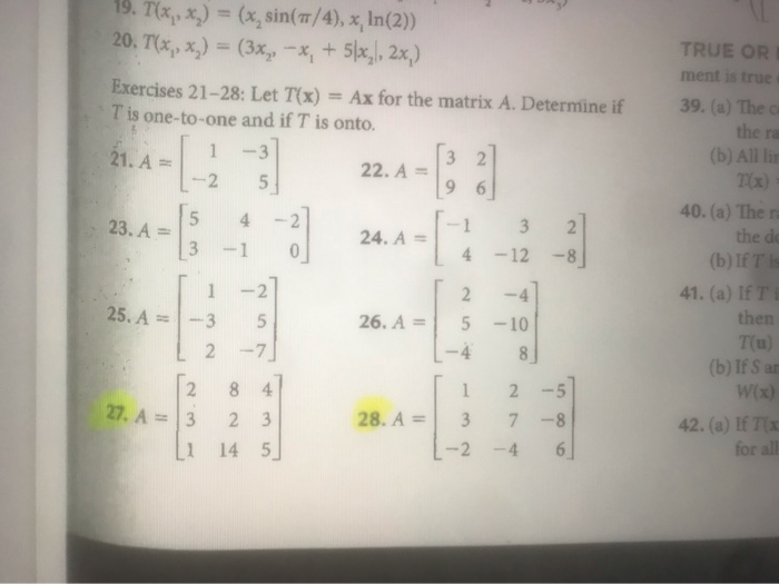 Solved 19. T(x,, *,) = (x, sin(7/4), x, In(2)) 20. T(x,, *,) | Chegg.com