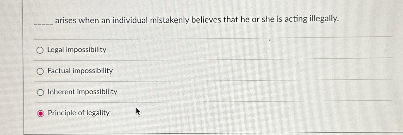 Solved arises when an individual mistakenly believes that he | Chegg.com