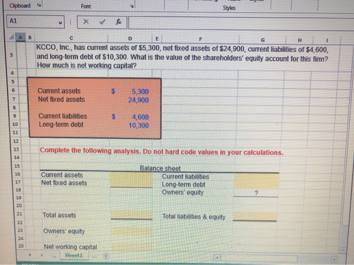 Solved Clipboard Styles KCCO, Inc., has current assets of | Chegg.com
