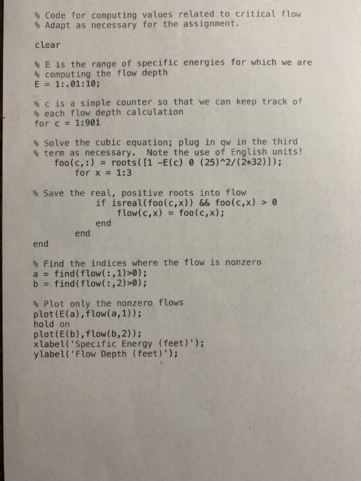 Solved (2) Water flows in a 5 ft wide rectangular channel | Chegg.com