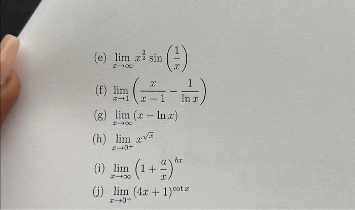 Solved (e) \\( \\lim _{x \\rightarrow \\infty} | Chegg.com