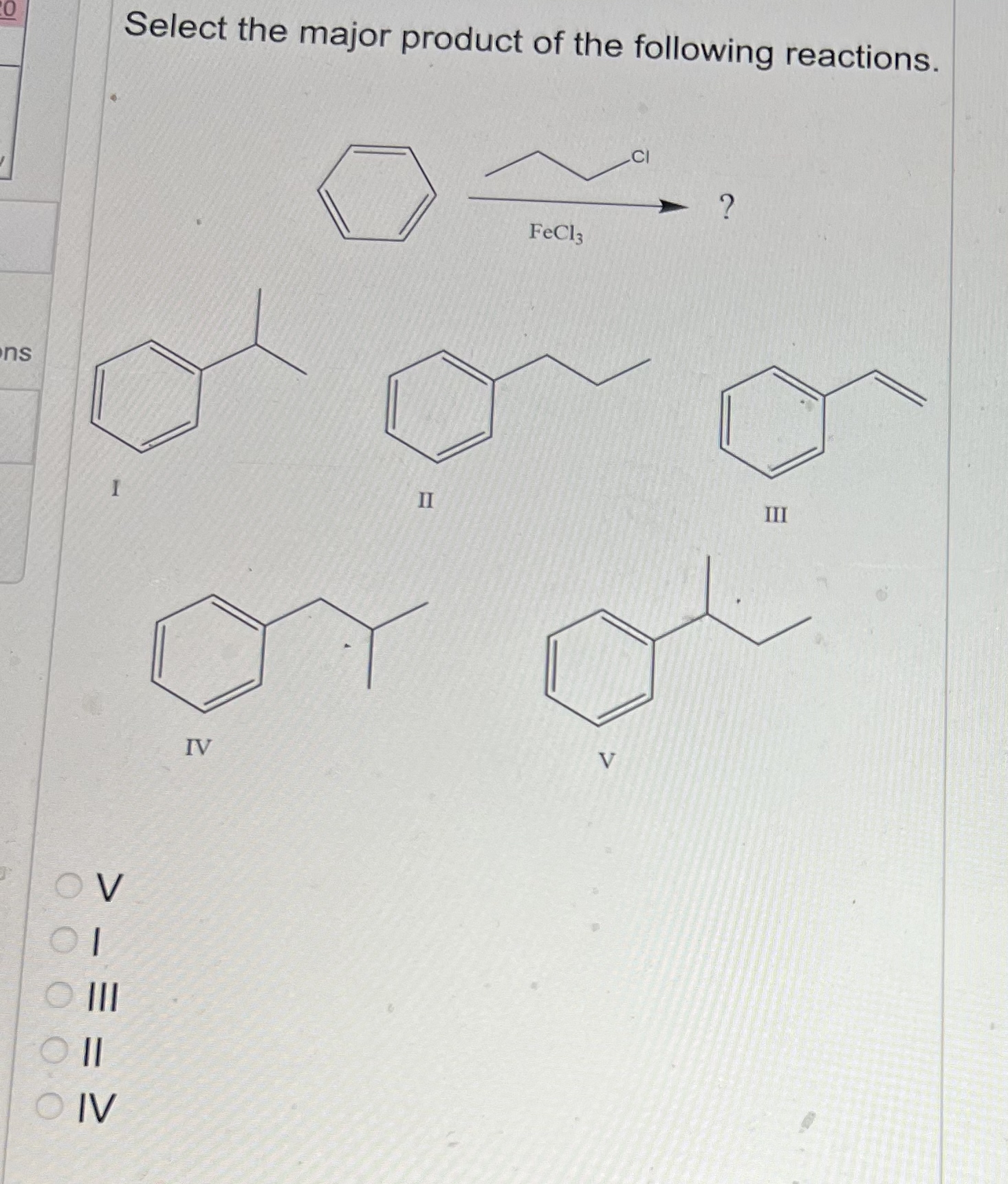 Solved Select the major product of the following | Chegg.com