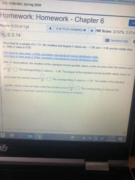 Solved 5C 3130-002, Spring 2020 omework: Homework - Chapter | Chegg.com