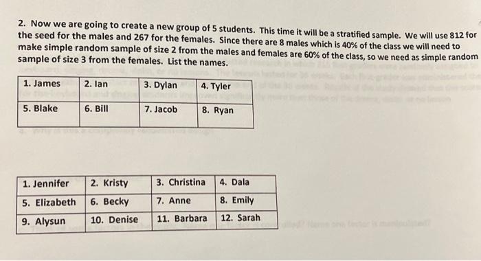 Solved 2. Now we are going to create a new group of 5 | Chegg.com