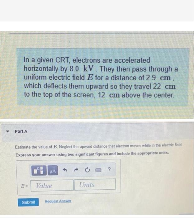 Solved In A Given Crt Electrons Are Accelerated