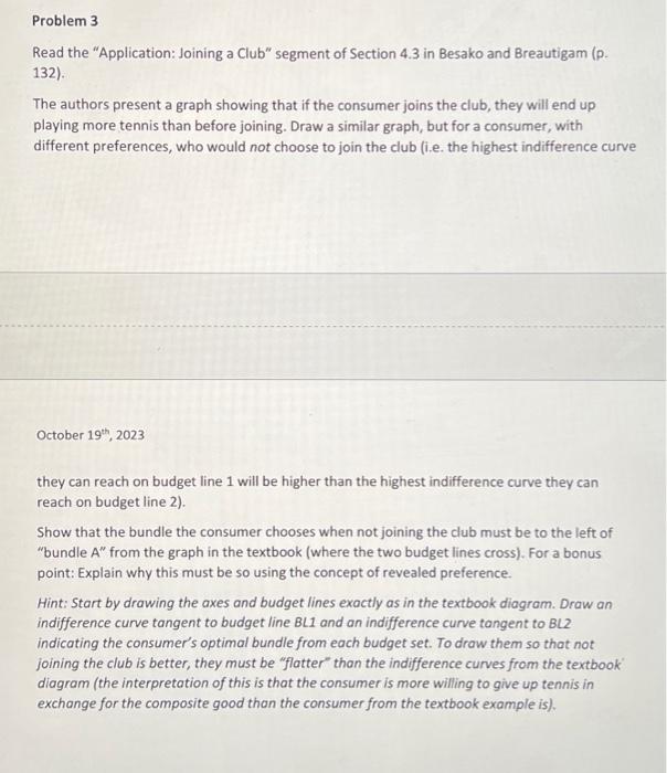 Solved Problem 3 Read the "Application: Joining a Club" | Chegg.com