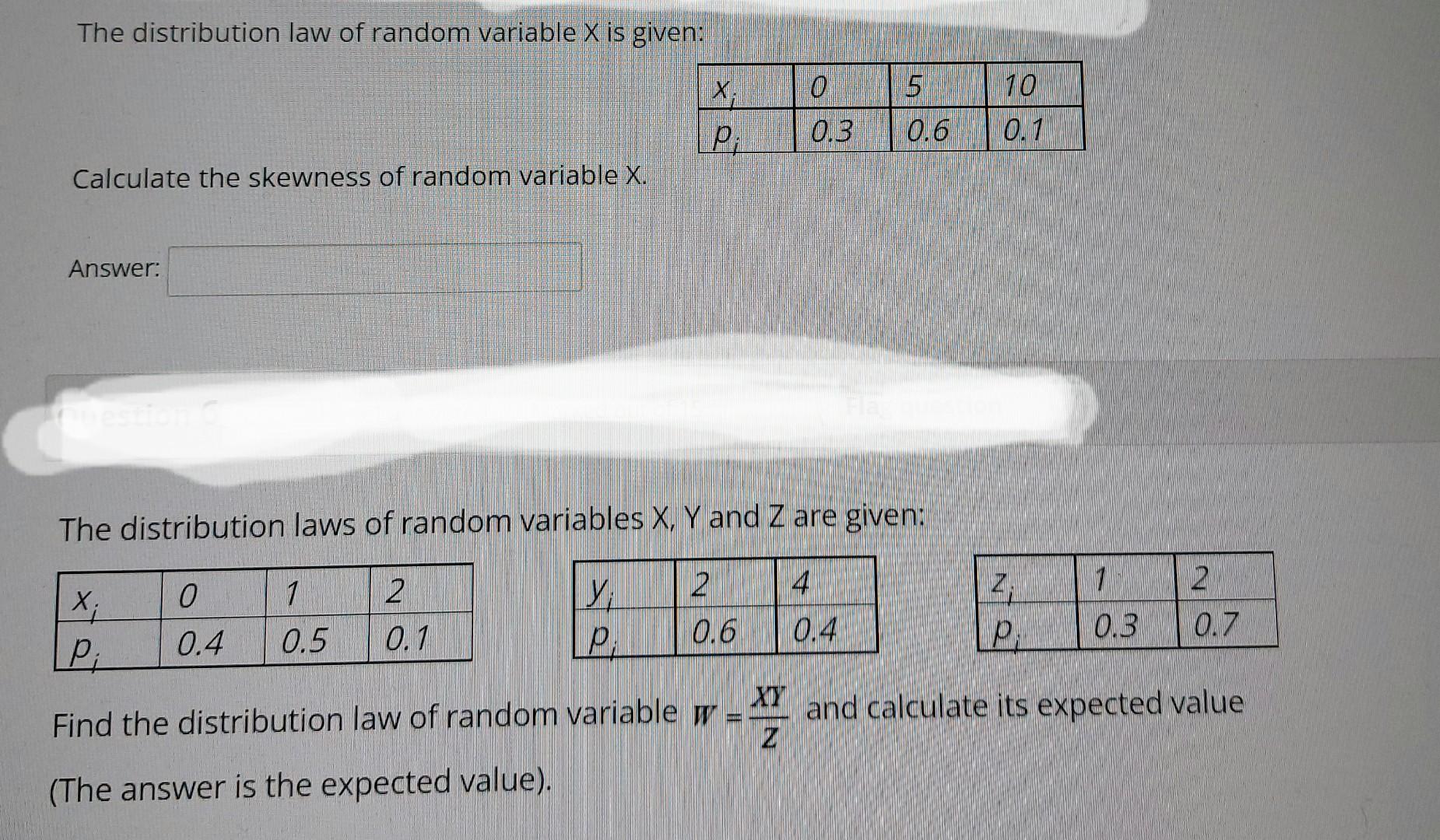 Solved The distribution law of random variable X is given: | Chegg.com