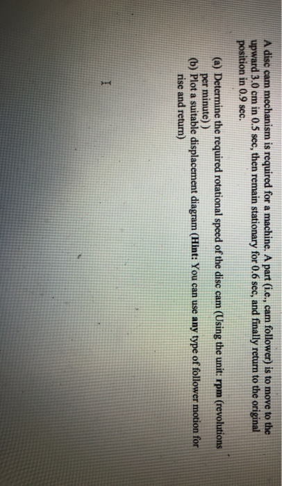 Solved A disc cam mechanism is required for a machine. A | Chegg.com