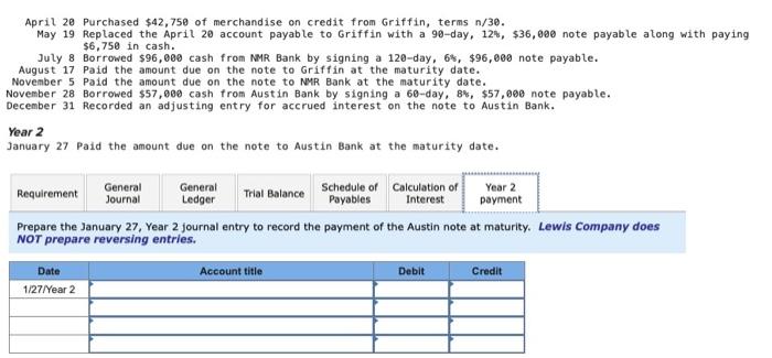 Solved The January 1, Year 1 trial balance for the Lewis | Chegg.com