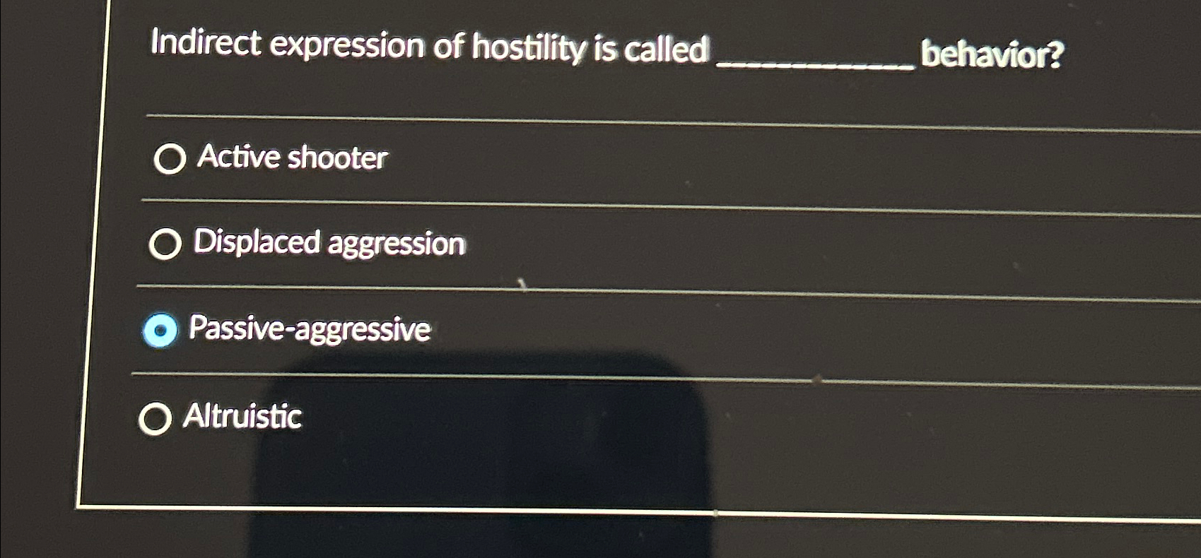 Solved Indirect expression of hostility is called | Chegg.com