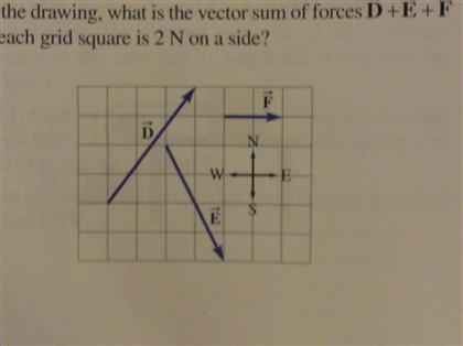 Solved the drawing, what is the vector sum of forces D + E | Chegg.com