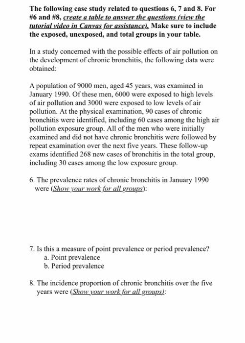 Solved The following case study related to questions 6,7 and | Chegg.com