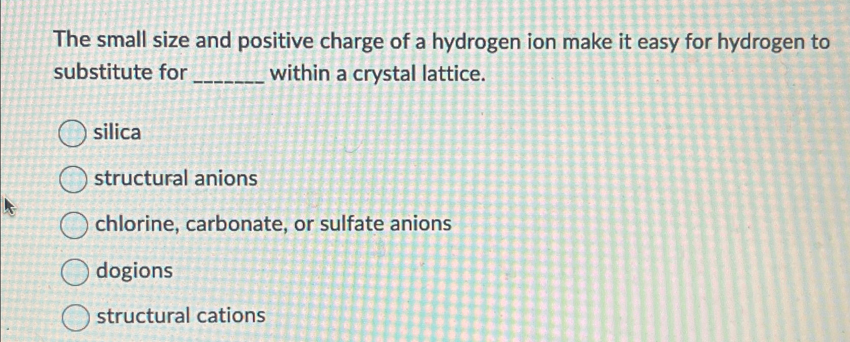 Solved The small size and positive charge of a hydrogen ion | Chegg.com